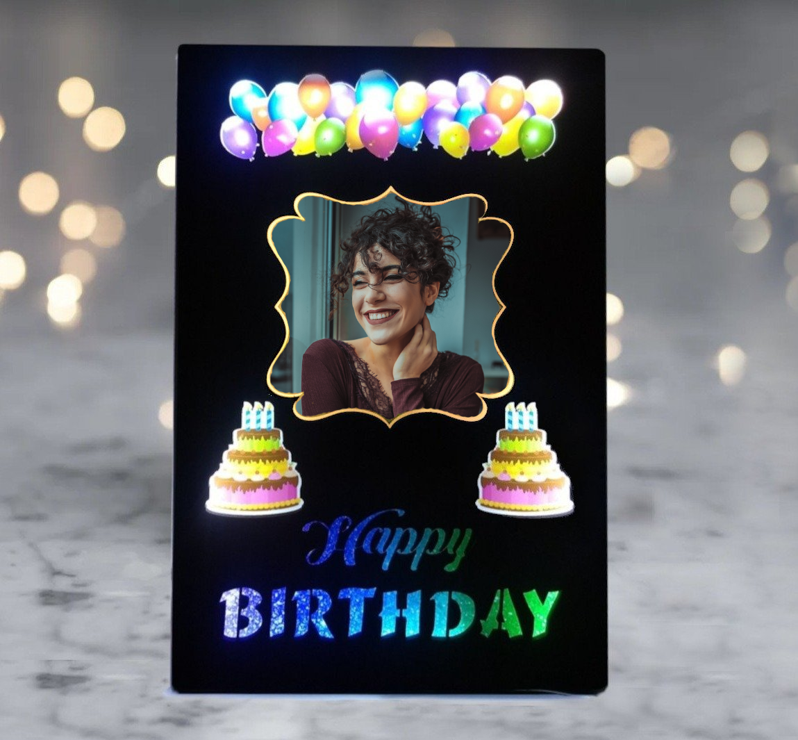 LED Personalised Table Top | Happy Birthday – The Print Snap
