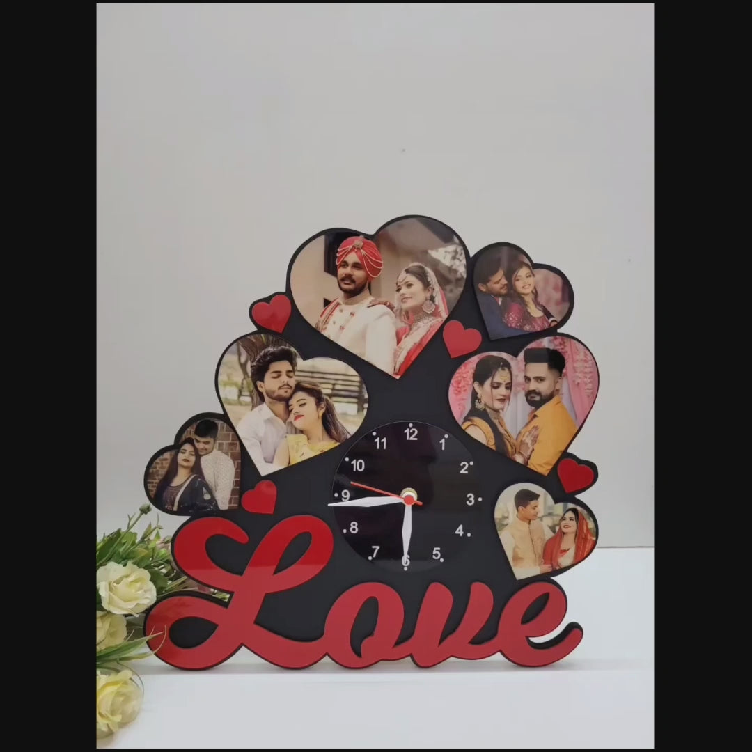 Designer Clock | 6 Photo Love Clock – The Print Snap